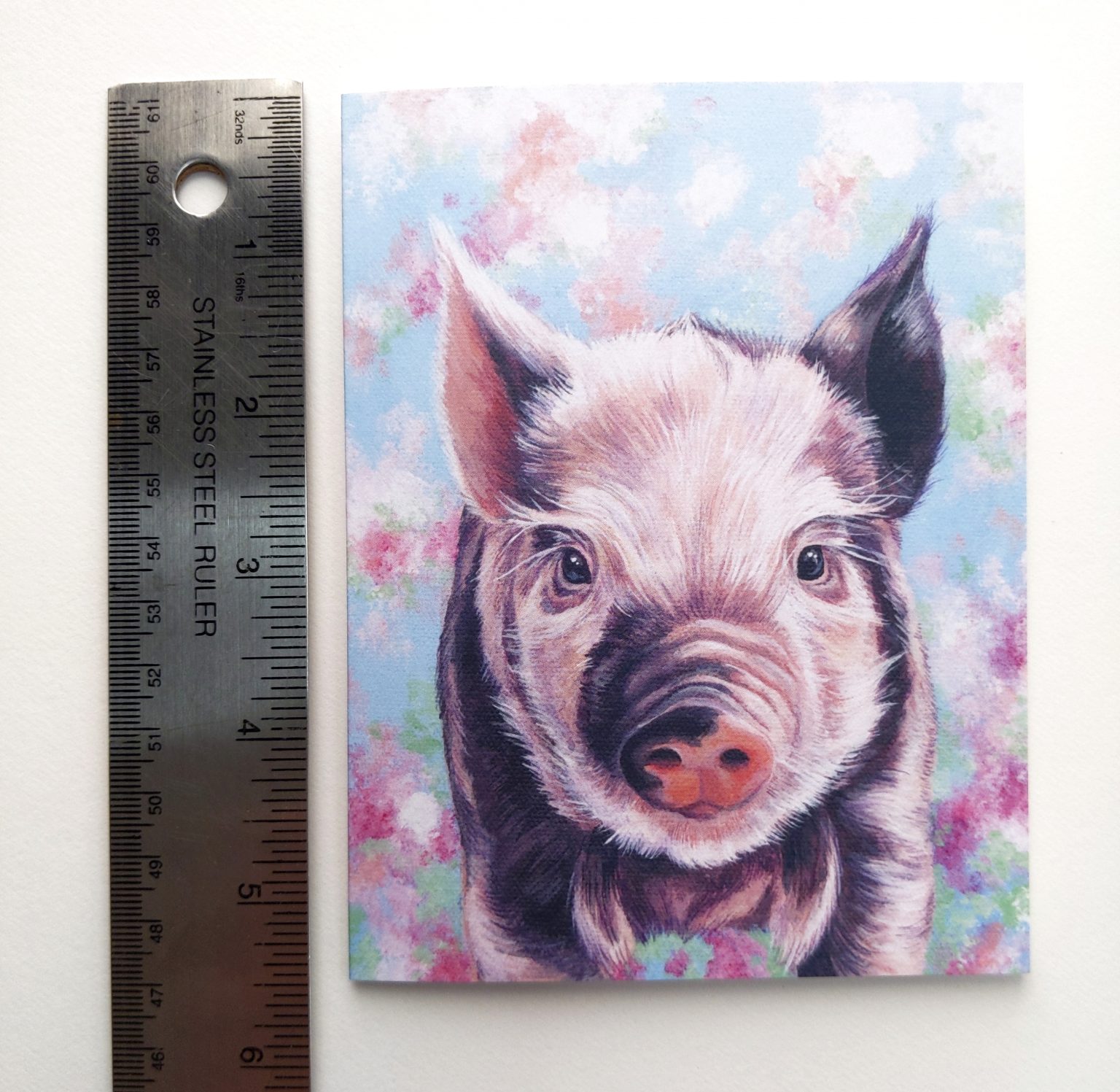 Piglet Card- 4.25 x 5.5" - Printed Greeting Card - Blank inside ...