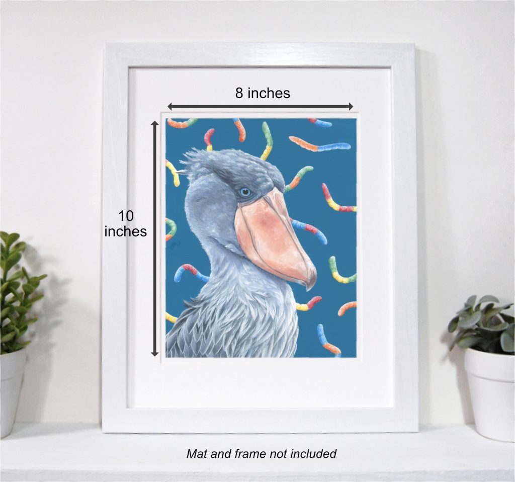 Shoebill Stork 8"x10" Art Print - Kristy Guenther Art
