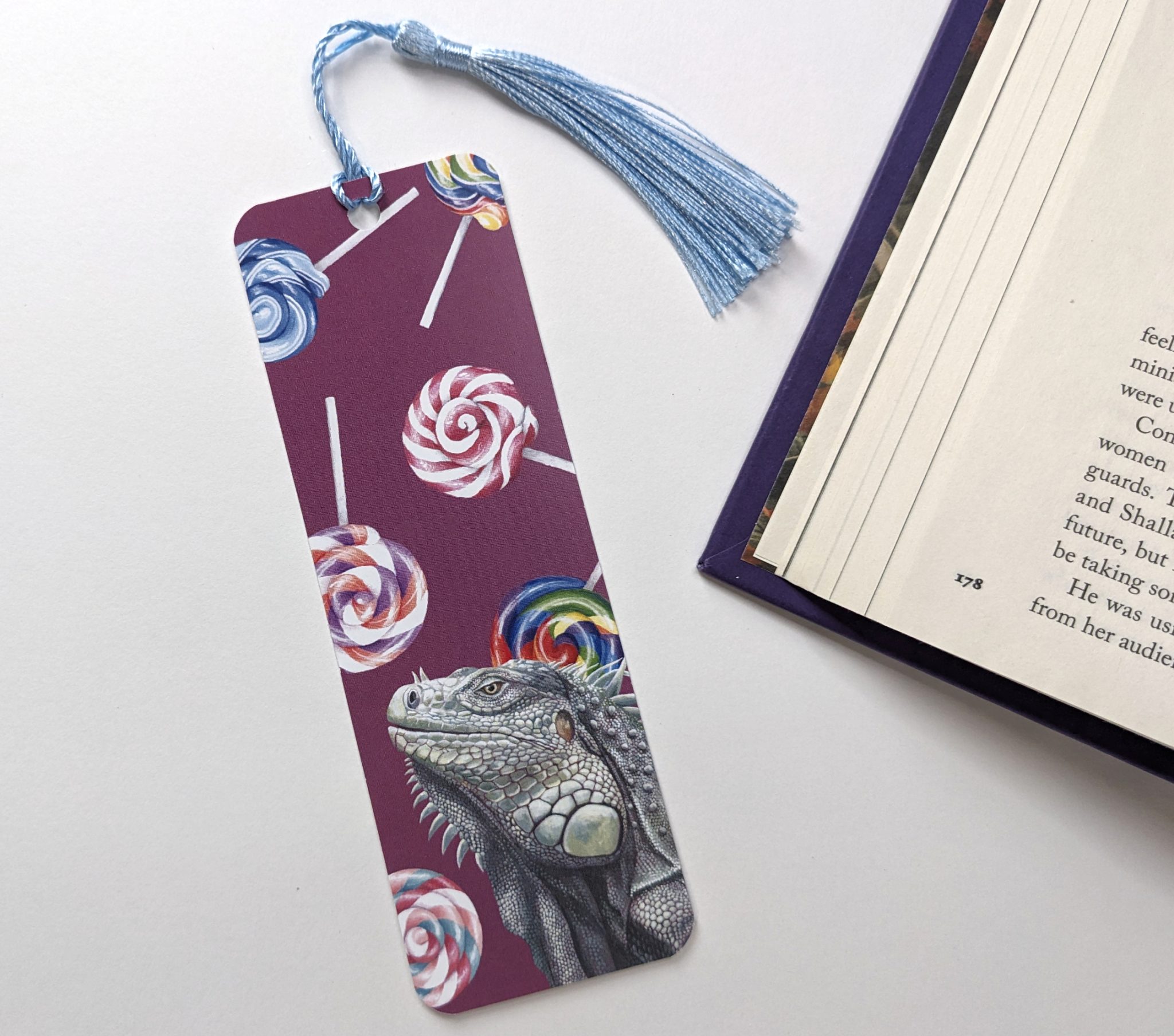 Sweet Tooth: Lollipop Lizard 2x6 inch Bookmark - Kristy Guenther Art