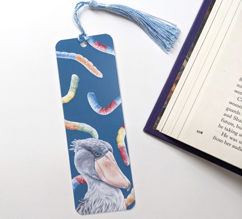 Sweet Tooth: Shoebill Stork 2x6 inch Bookmark - Kristy Guenther Art